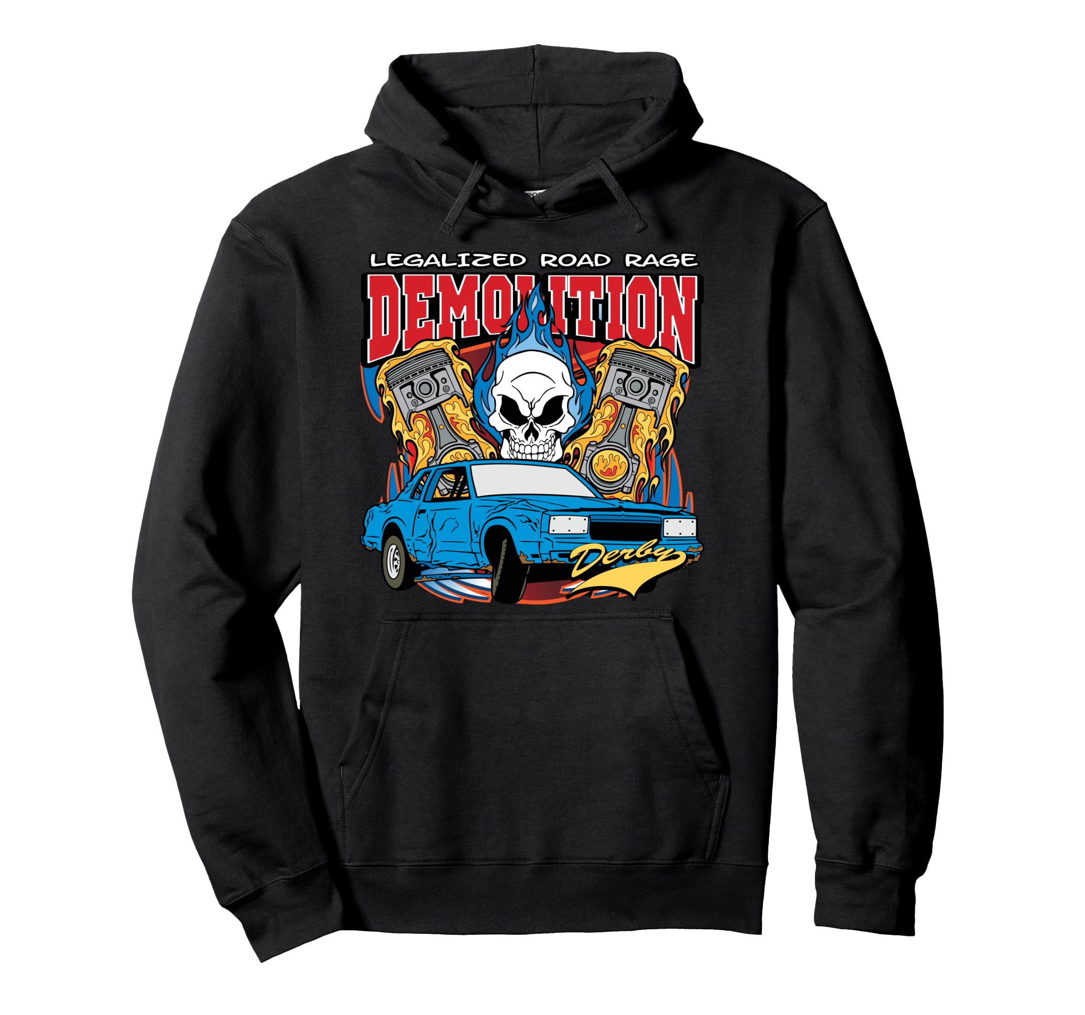 Amazon.com: Demolition Derby Hoodie Road Rage Pullover Hoodie ...