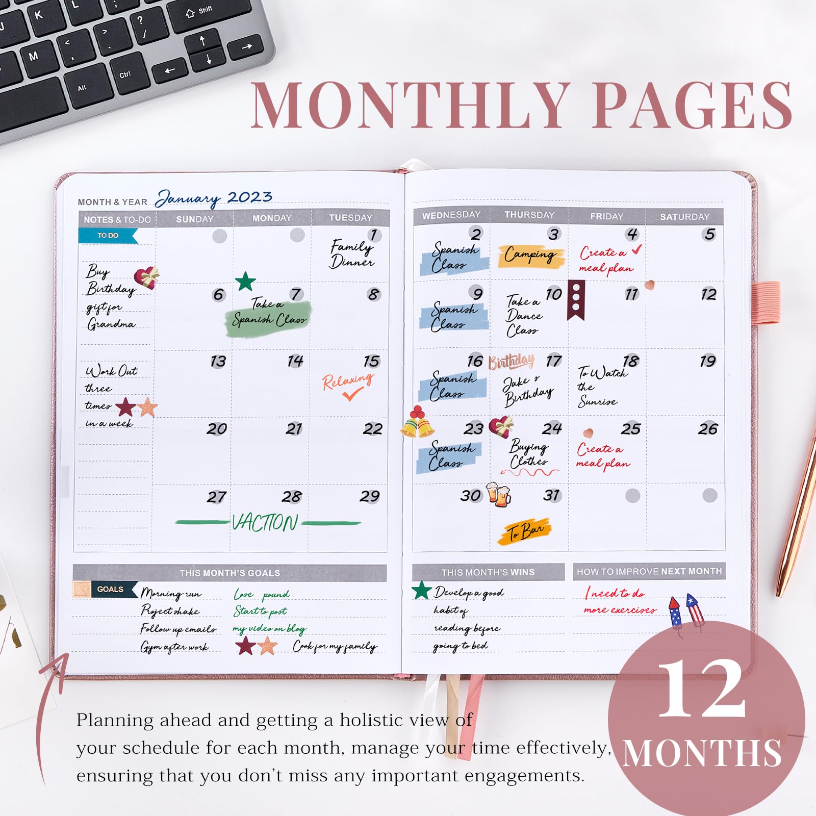 Snapklik.com : Weekly Planner, Large Undated Planner For Weekly And ...