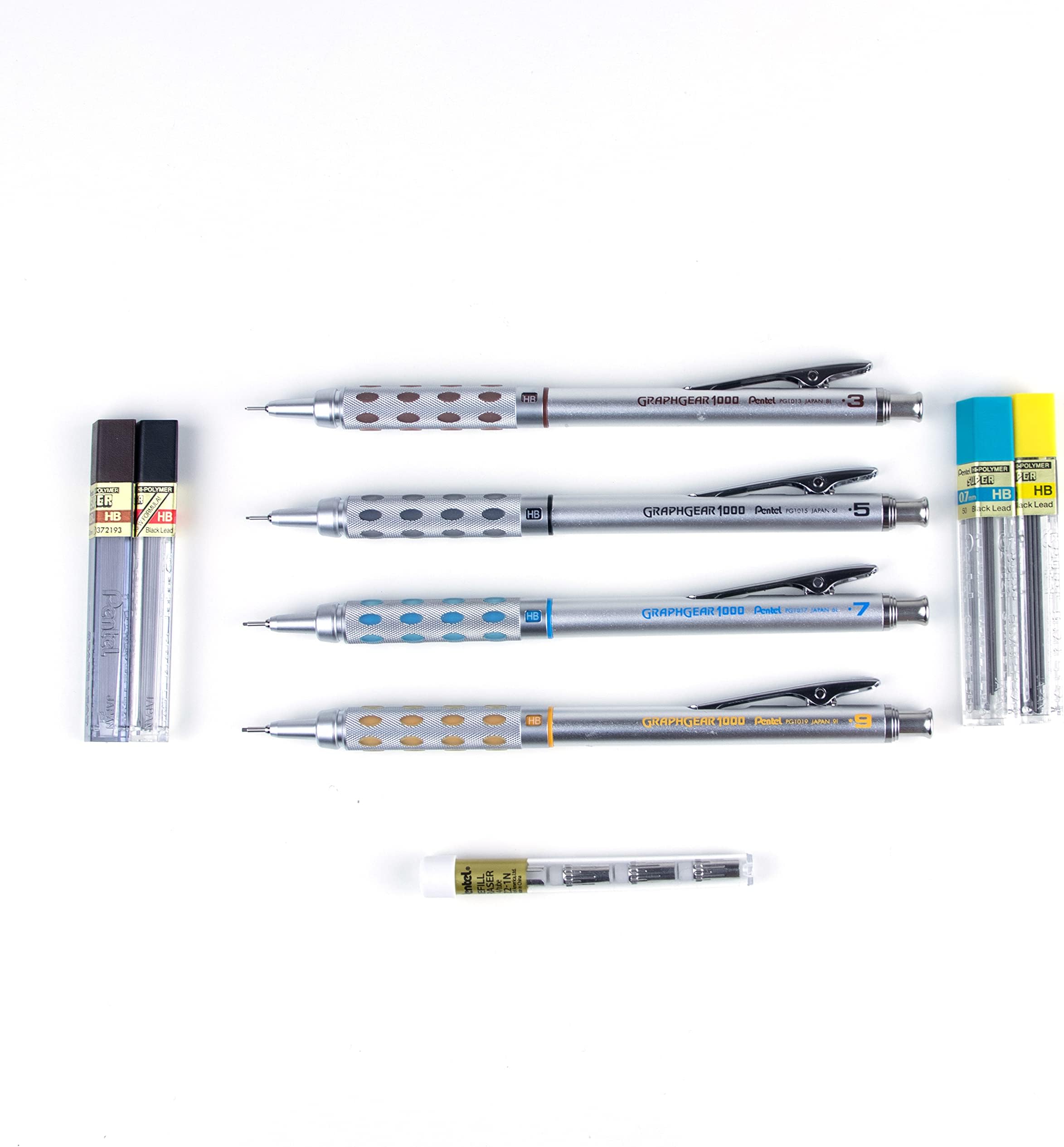Pentel Arts GraphGear 1000 Premium Gift Set with Refill Leads & Erasers ...