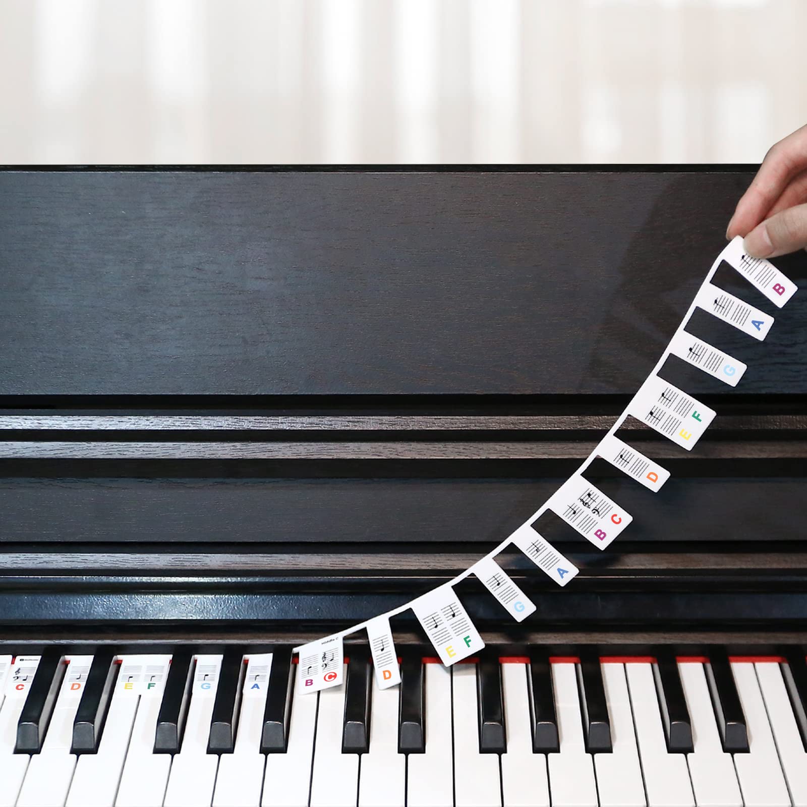 EZSDY Removable Piano Keyboard Note Labels, Reusable Silicone Piano ...