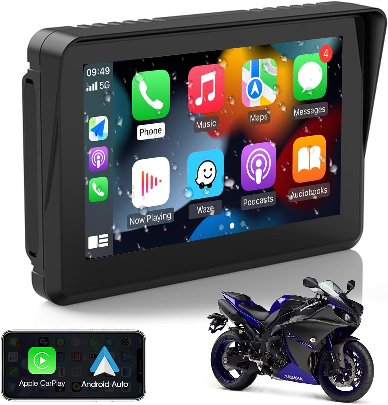 Amazon.com: Carpuride W502 Motorcycle GPS Wireless Portable Carplay ...