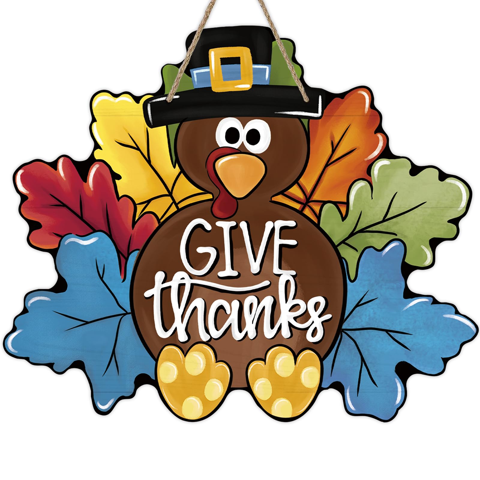 Amazon.com: Deroro Thanksgiving Turkey Front Door Sign, Fall Give ...