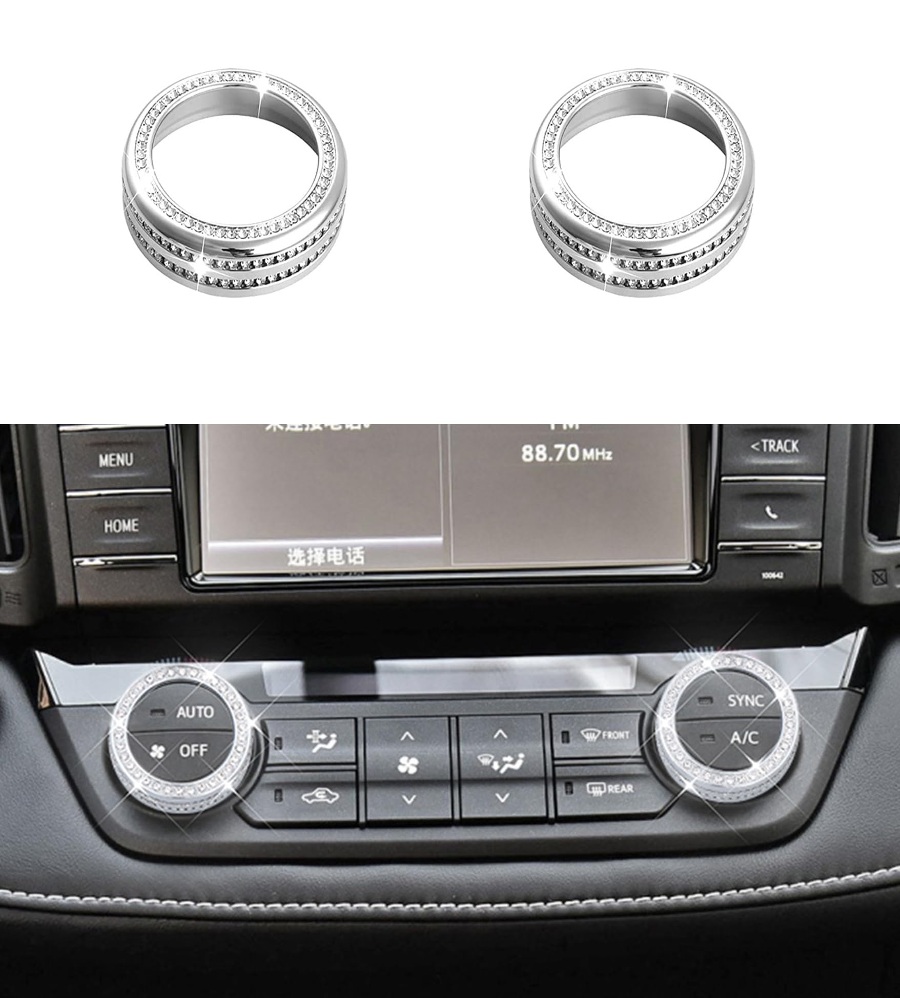Amazon.com: CONGCONG for RAV4 Volume Knob Bling Crystal Accessory ...