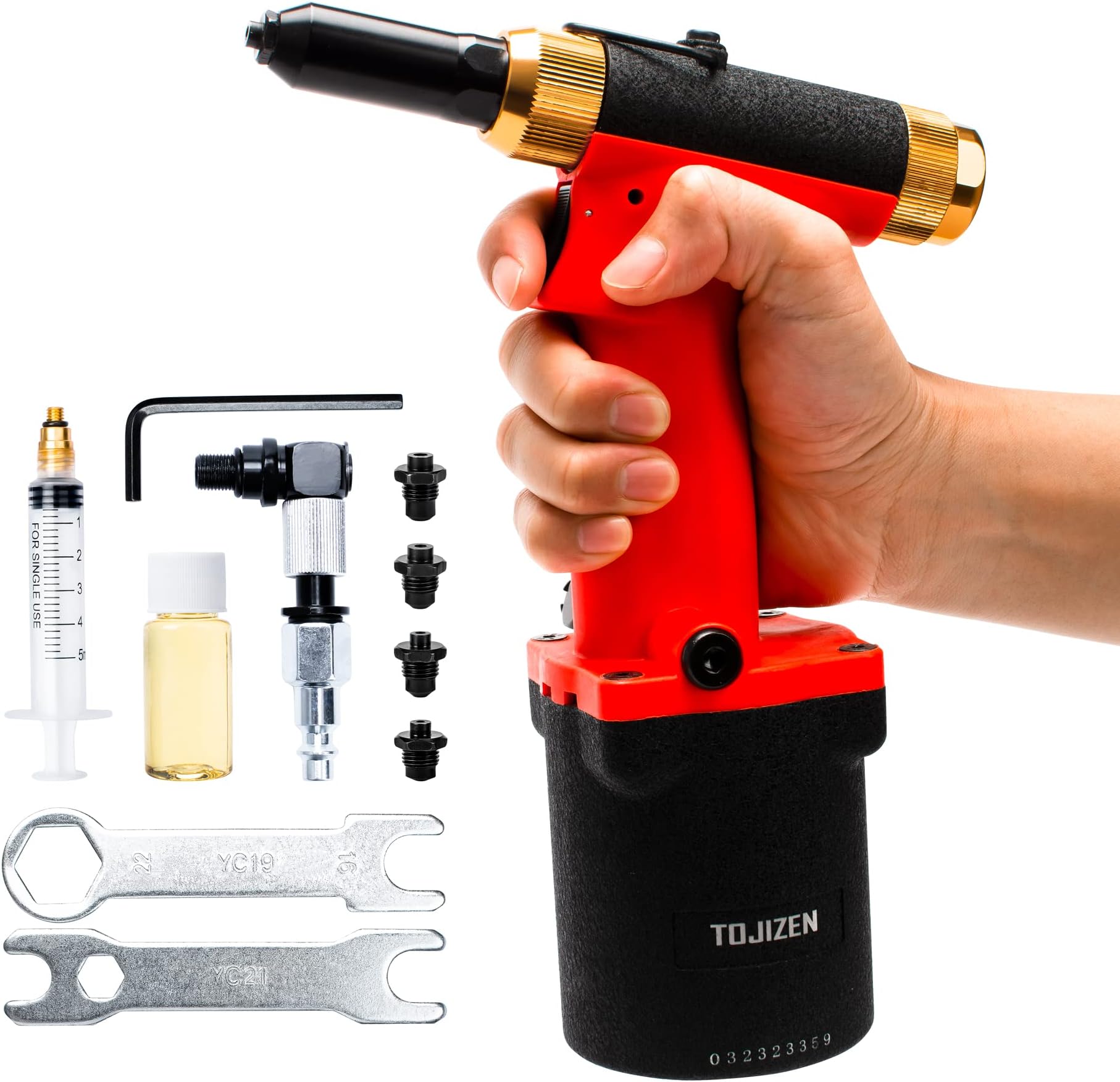 Amazon.com: TOJIZEN Pneumatic Pop Rivet Gun Kit, Air Riveter Tool Set ...