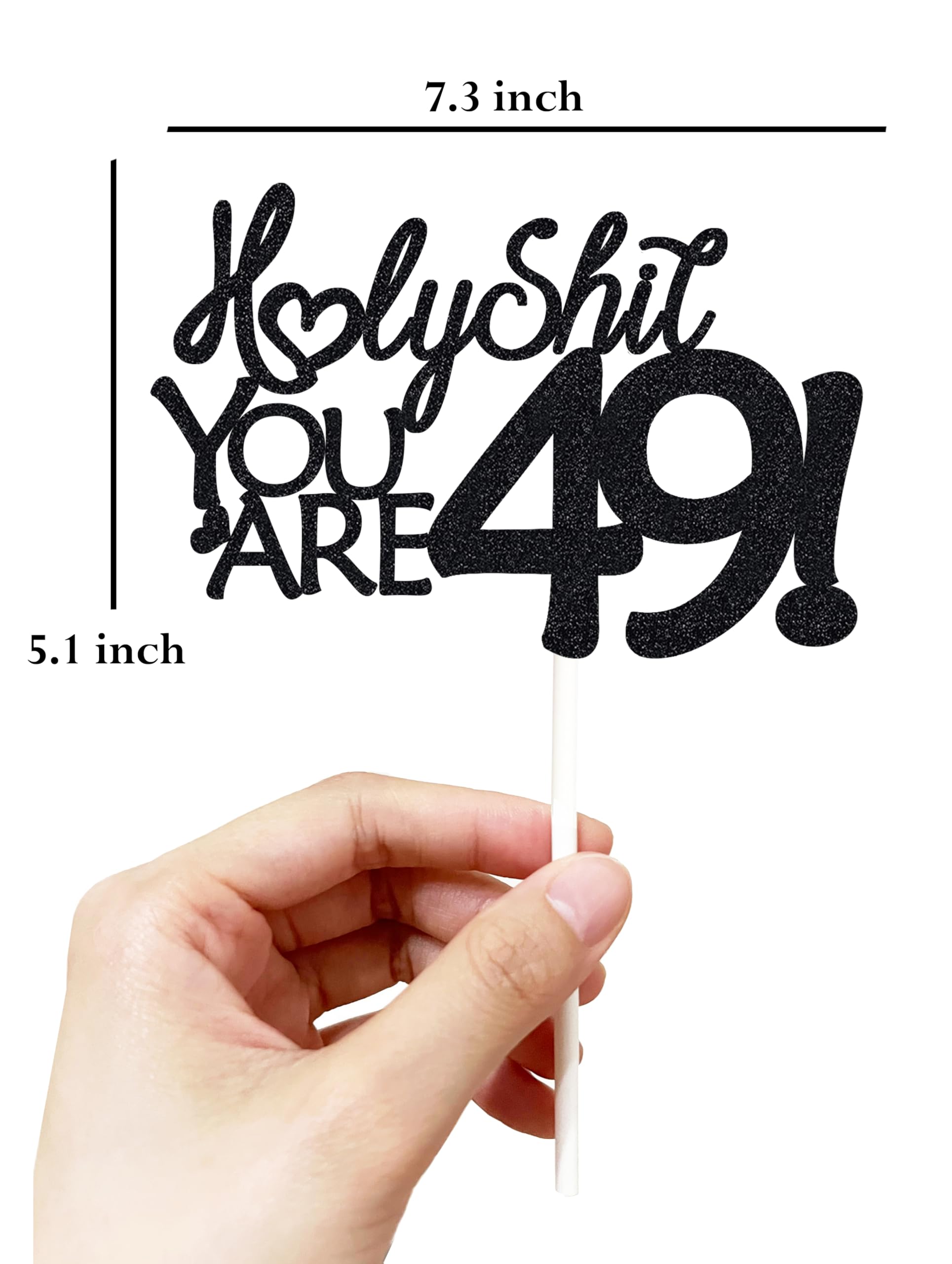 Snapklik.com : 49 Birthday Cake Toppers-Black Glitter, Funny 49th Cake ...
