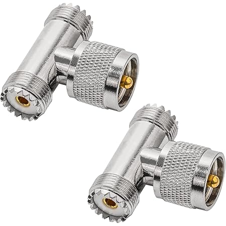 Amazon.com: Anina Coaxial Connector UHF Male to Dual UHF Female 3 Way ...