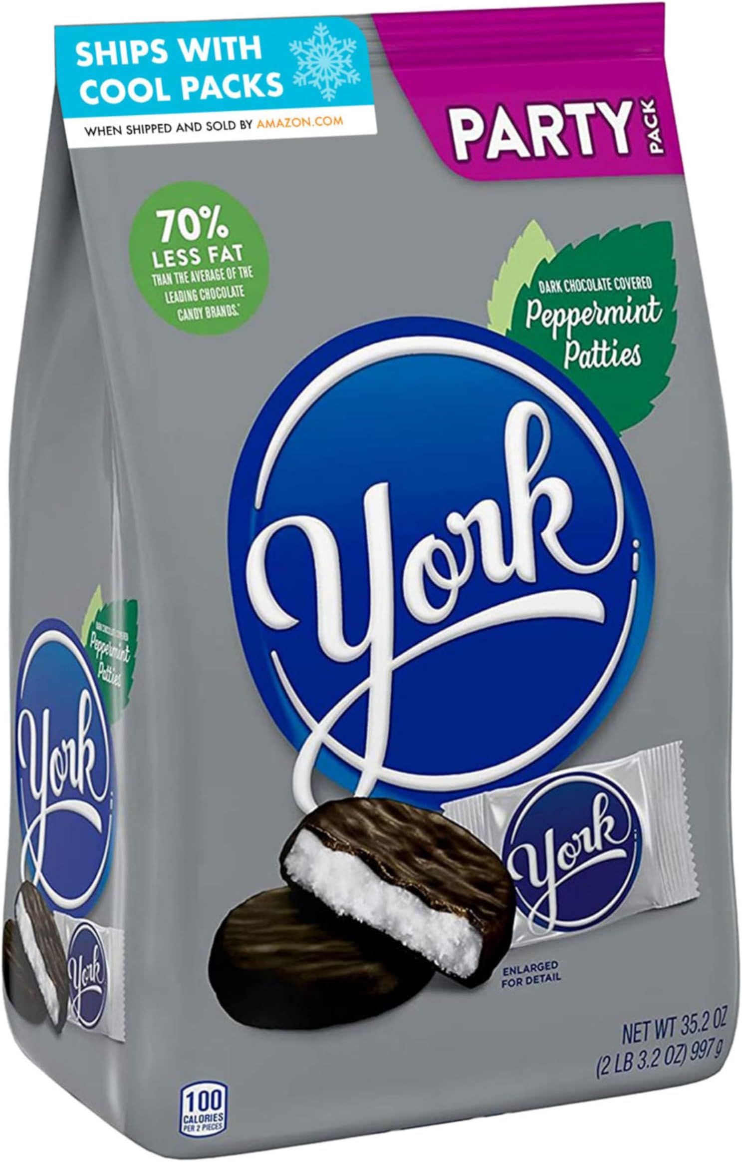 Amazon.com : YORK Dark Chocolate Peppermint Patties, Candy Party Pack ...