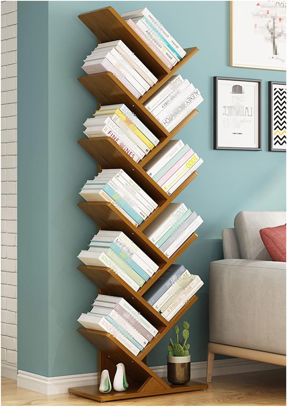 Amazon.co.jp: Bookshelf Creative Tree Bamboo Space Saving Bookshelf ...