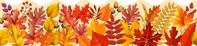 Amazon.com: wonmon 36 Ft Fall Bulletin Board Border Roll, Maple Leaves ...
