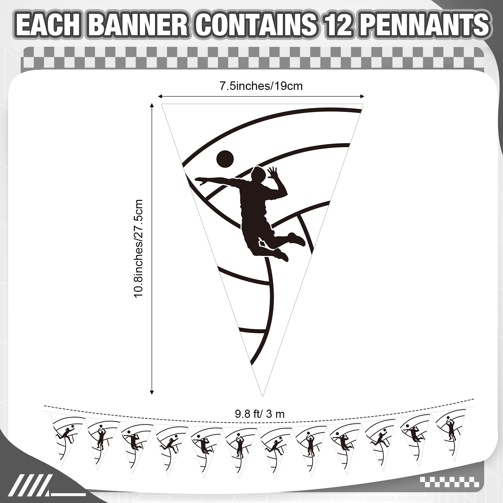 Snapklik.com : 5 Pcs 49 Ft Volleyball Party Decorations Pennant Banner ...