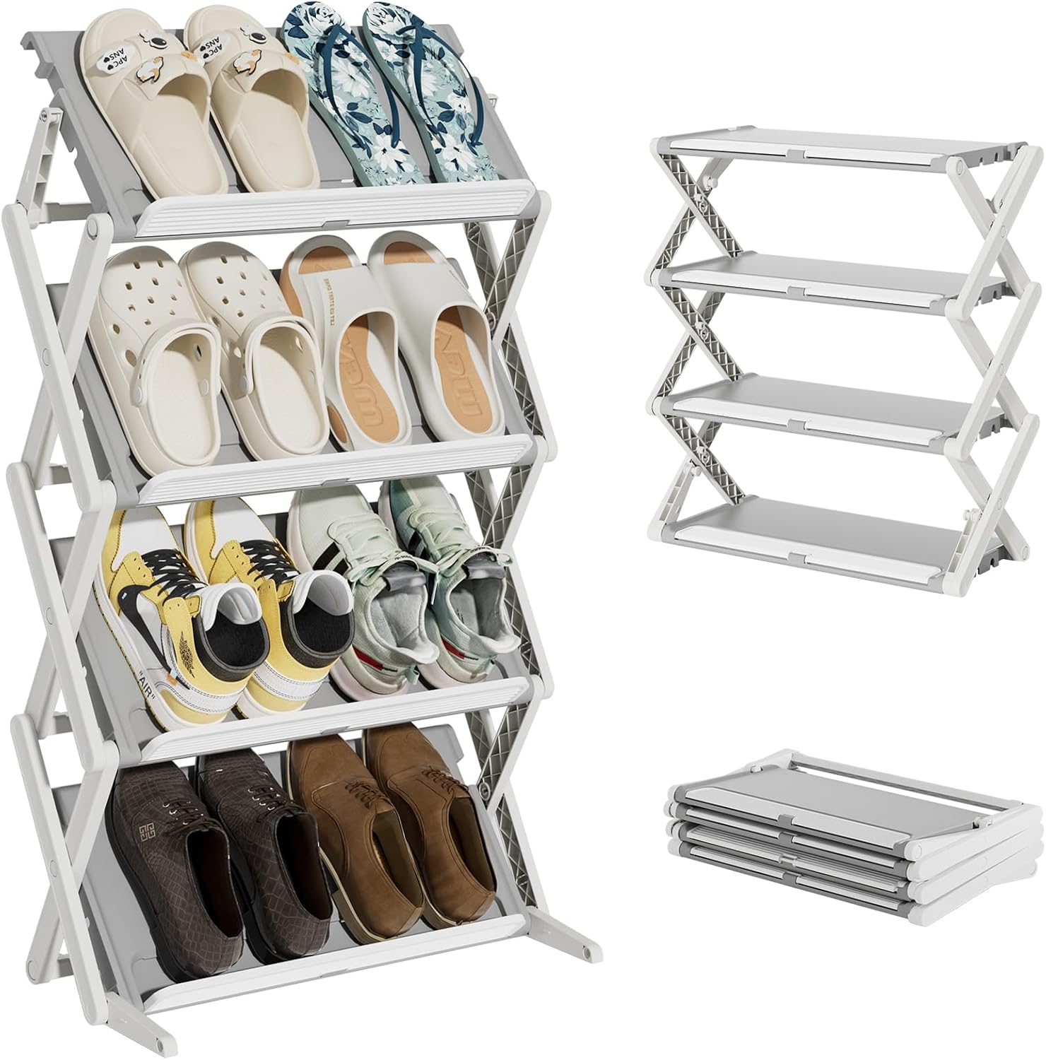 Amazon.com: HAIXIN Shoe Rack Storage Organizer, Adjustable Angled Shoe ...