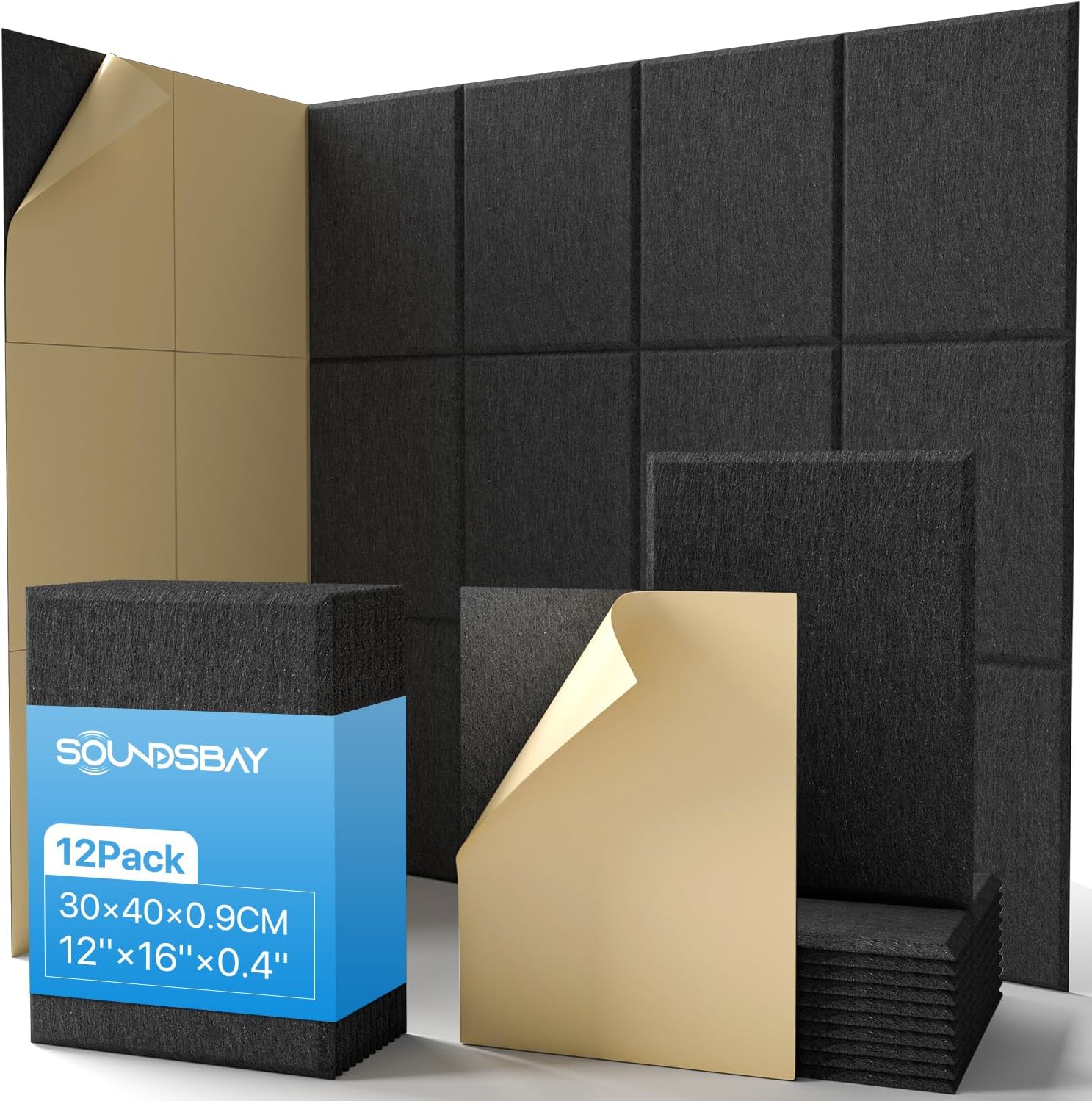 Amazon.com: Soundsbay Sound Proof Panels for Walls, 16" X 12 ...