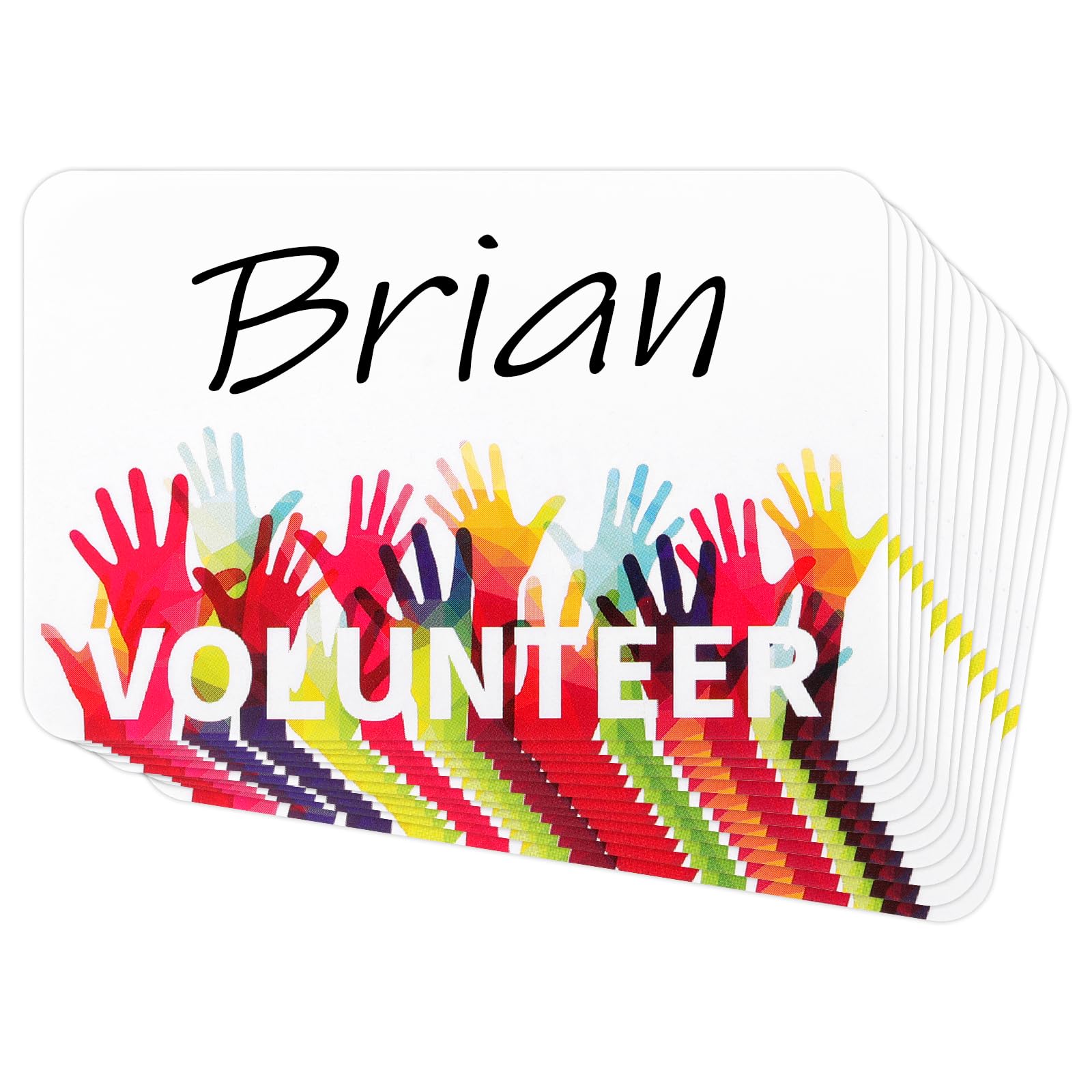 Snapklik.com : 200 Pieces Volunteer Name Tag Stickers Colorful Name Tag ...