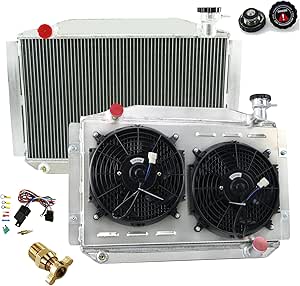 Amazon.com: OzCoolingParts 3 Row Core All Aluminum Radiator +2 x 10" Fan w/Louver Shroud ...