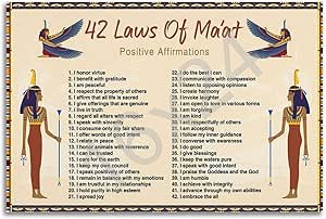 Amazon.com: GHJFDF Ancient Egypt Poster 42 Laws of Maat Poster Poster ...