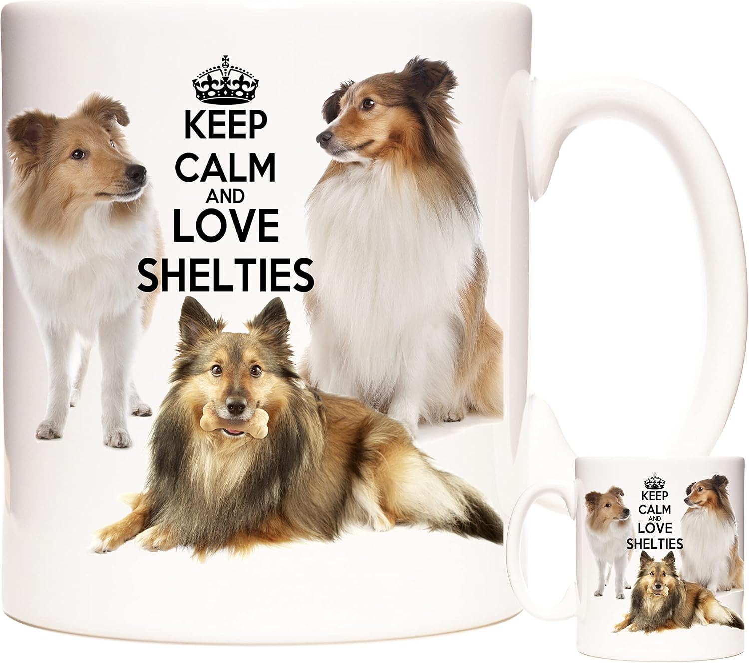 Sheltie Mug, Keep Calm and Love Shelties. Lovely Ceramic Gift Mug ...