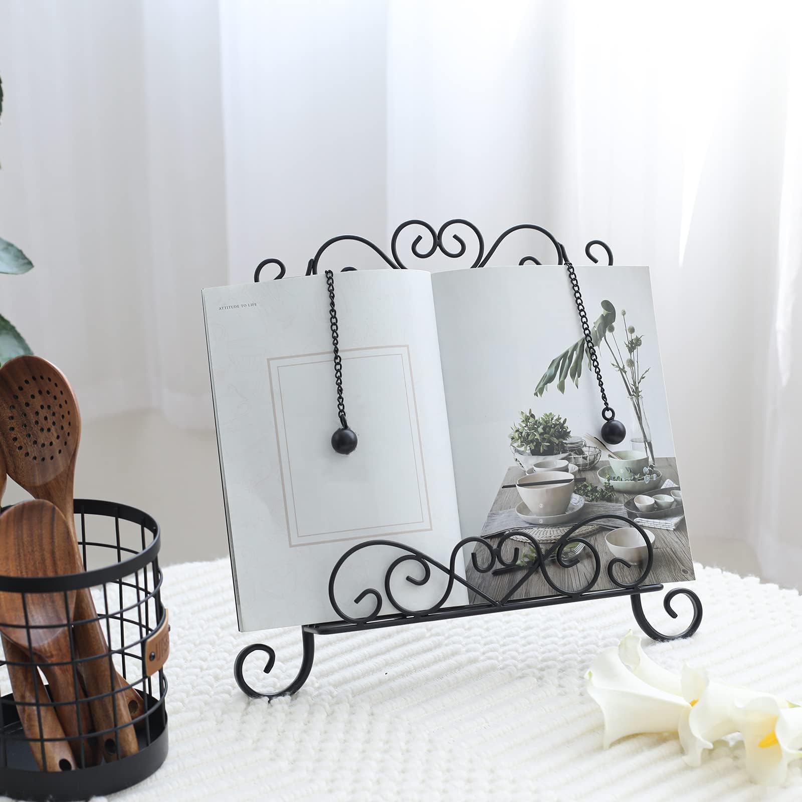 Amazon.com: TRIPAR Baldwin Metal Cookbook Stand, for Use with iPads ...