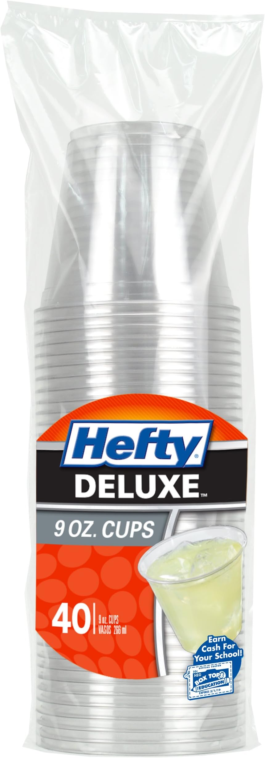 Amazon.com: Hefty Deluxe Clear Plastic Party Cups (9 Ounce, 40 Count ...