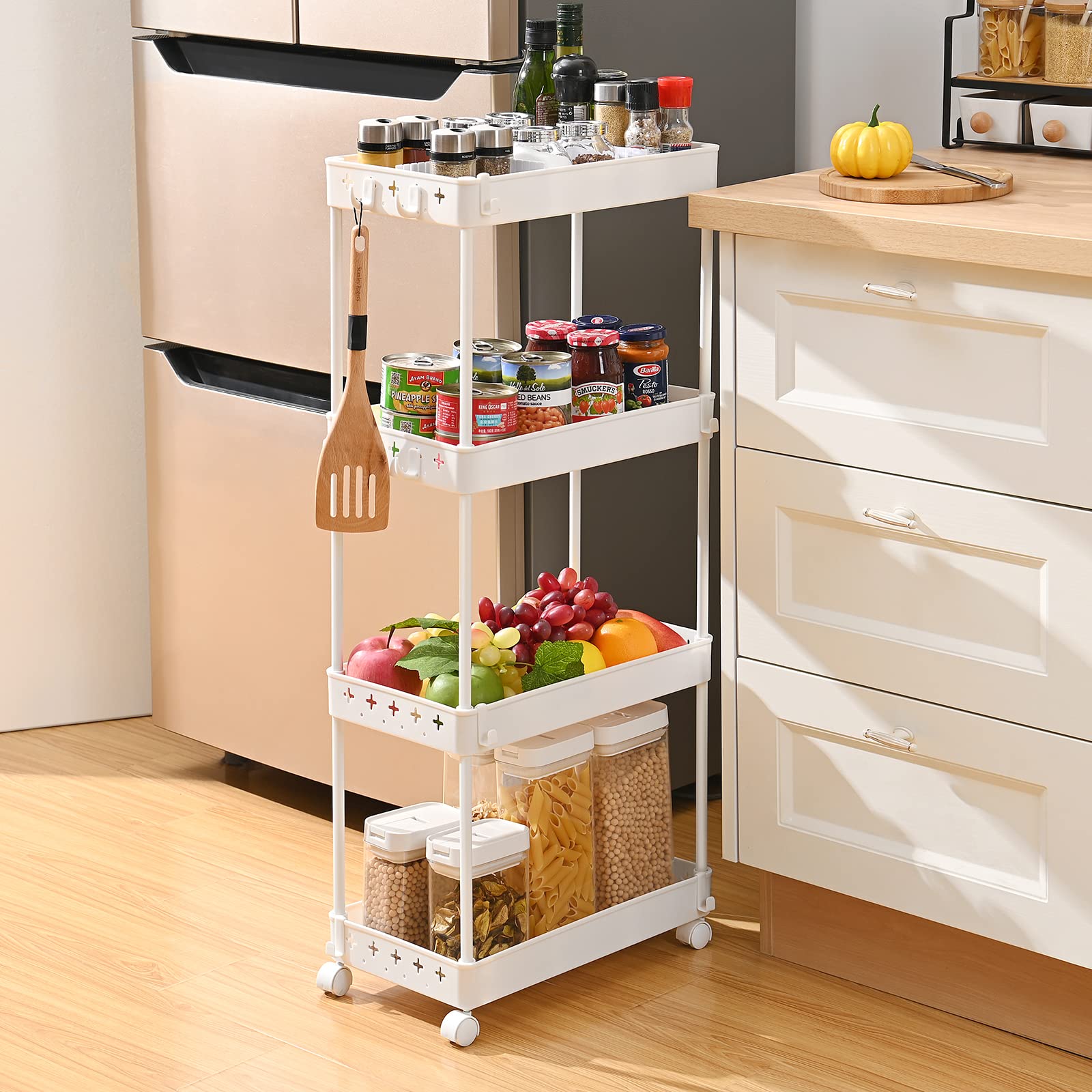Snapklik.com : KINGRACK 4 Tier Rolling Utility Storage Cart