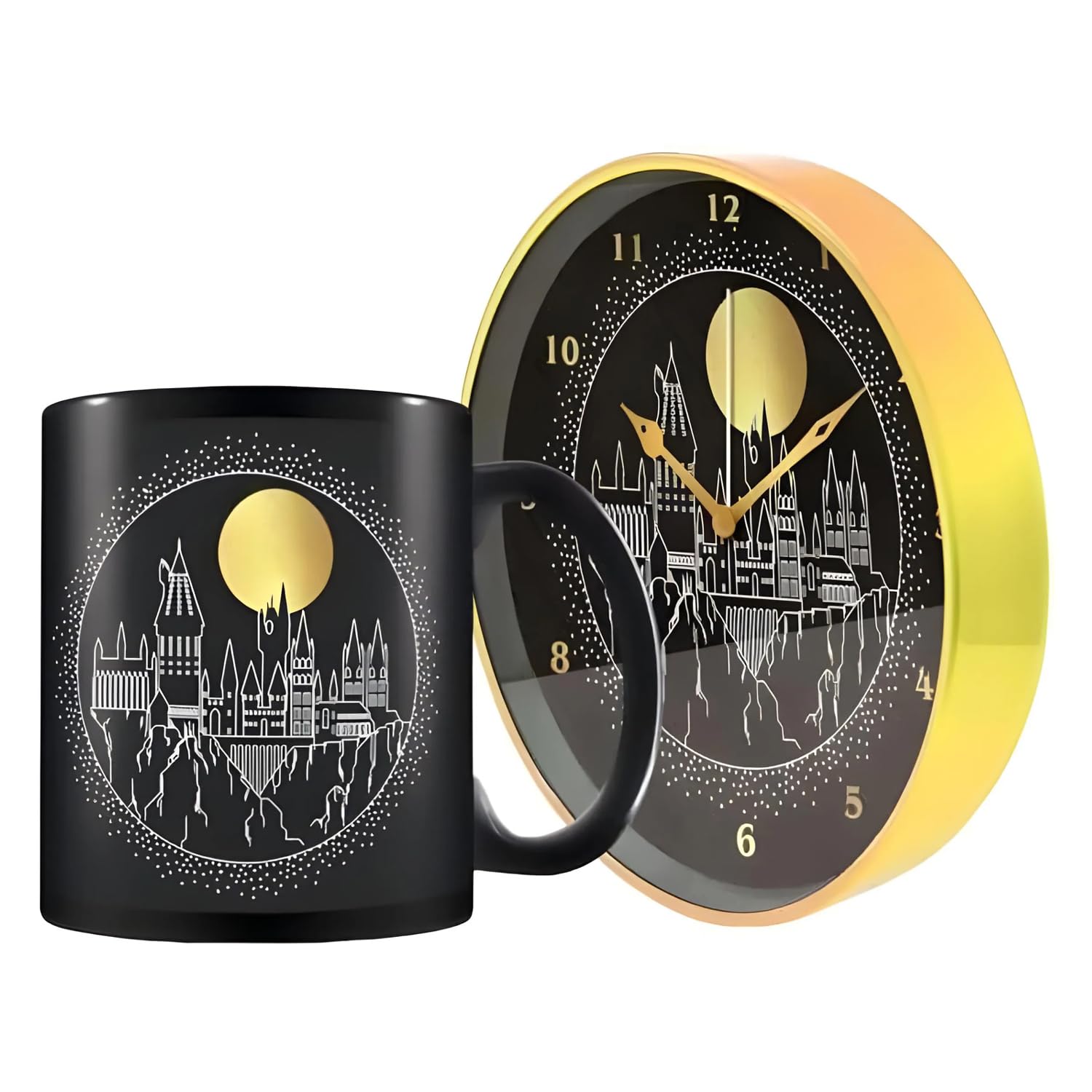 Harry Potter Mug and Alarm Desk Clock Set (Hogwarts Design) Gifts for ...