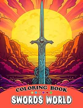 coloring book pages of swords