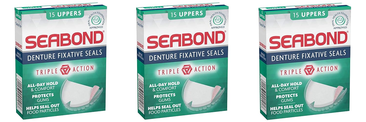 Amazon.com : THREE PACKS of Seabond Denture Fixative Uppers by Seabond ...