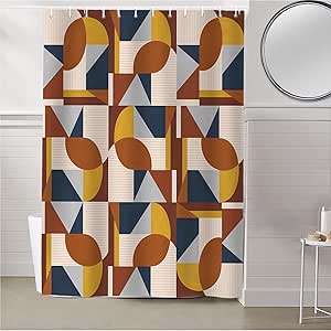 Amazon.com: Shower Curtains for Bathroom, Art Decor Mid-Century Modern Abstract Geometric Multi ...