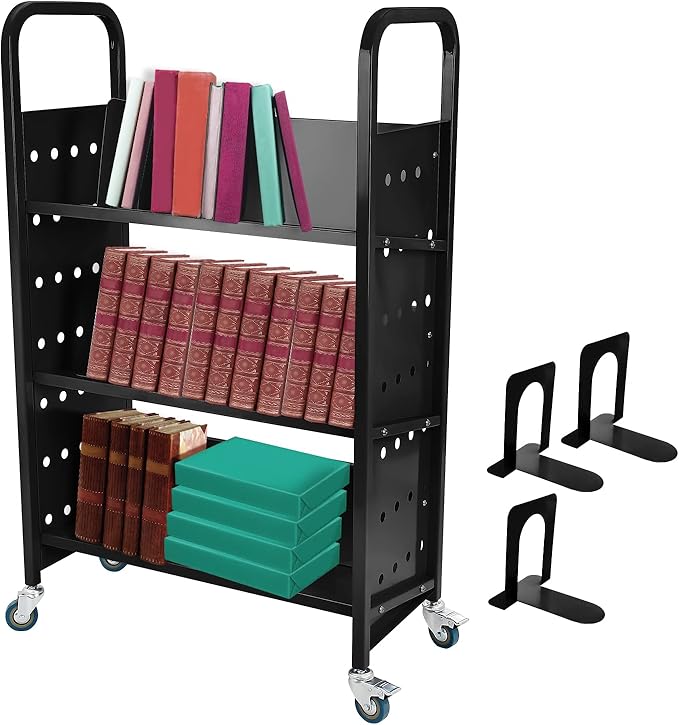 Amazon.com: Migoda Book Cart, Rolling Book Cart, 200LBS Library Cart ...