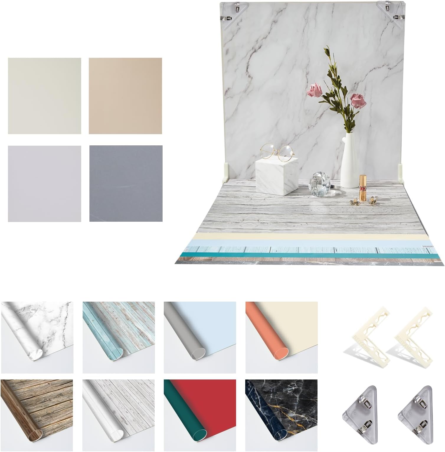 Amazon.com : EOAJAFOU Double Side 8PCS Photography Backdrop Papers and ...