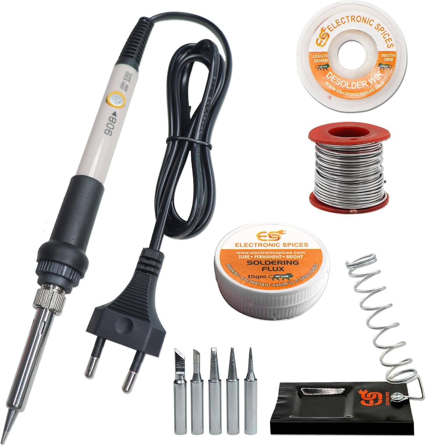 Electronic Spices Combo of 60 watt Soldering Iron Starter kit (5-in-1 ...