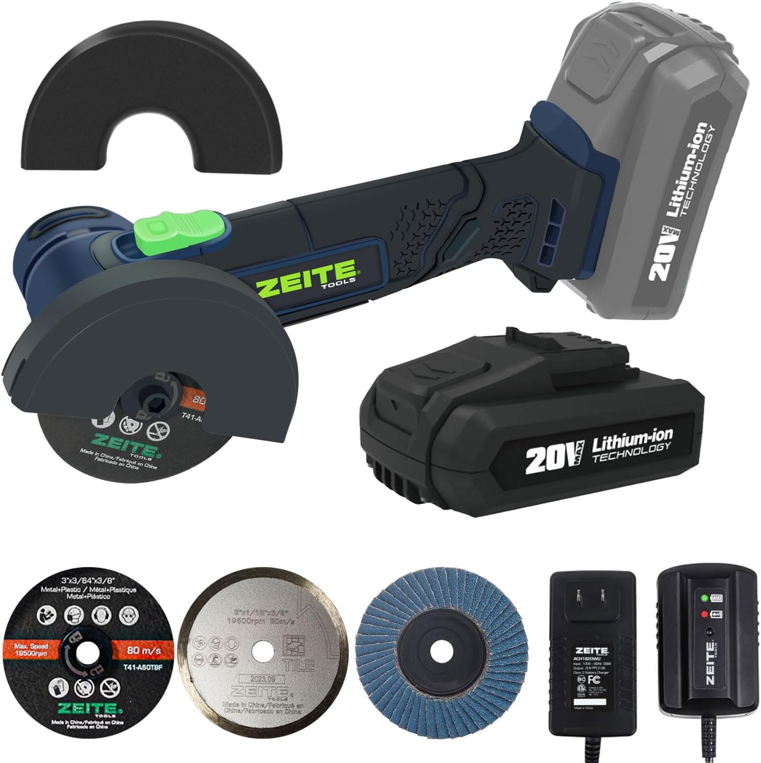 ZEITE 20V 3" Cordless Cut Off Tool, 19500 RPM Electric Cutting Tool ...
