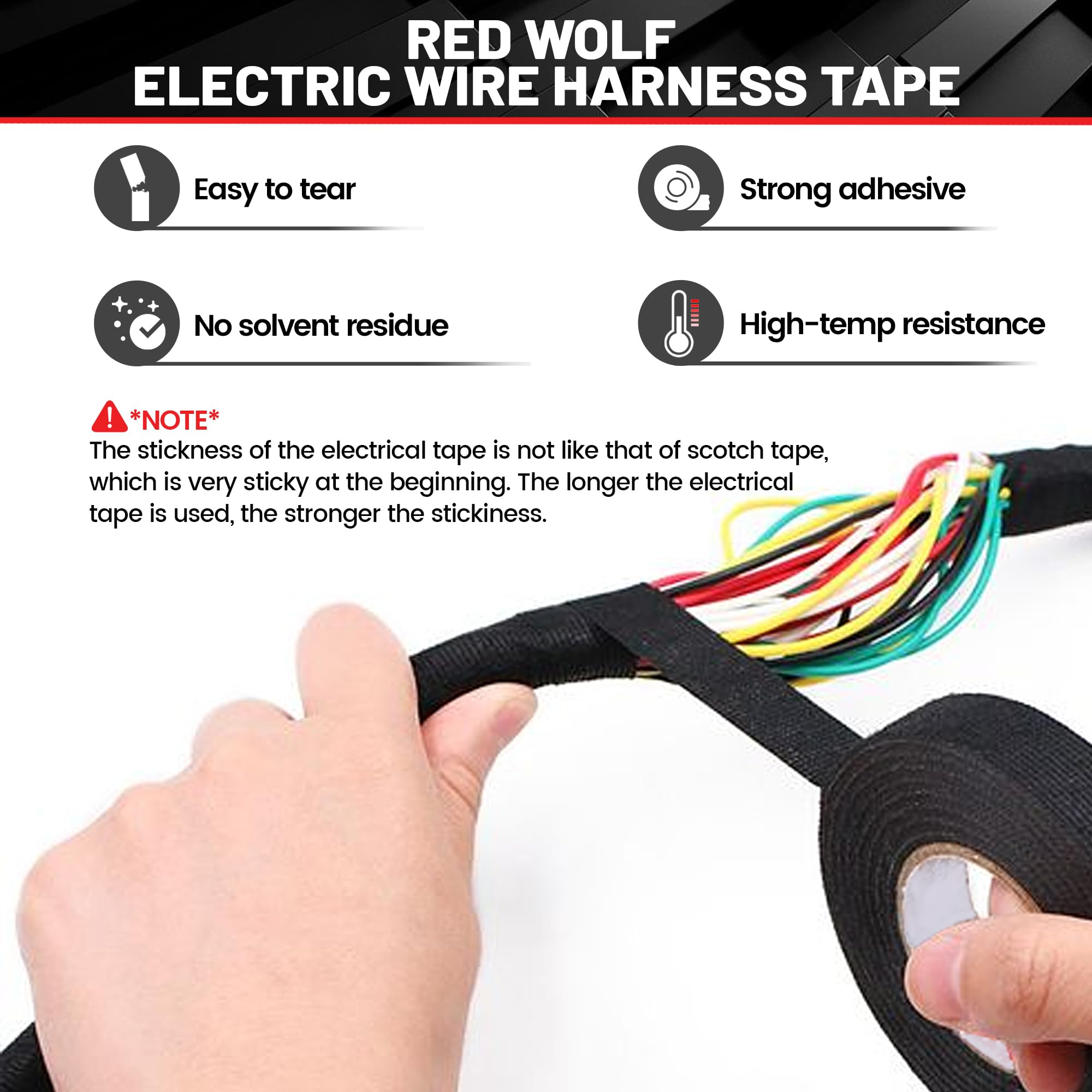 Snapklik.com : 10 Rolls 3/4 Inch X 50 FT Wiring Harness Tape High Temp ...