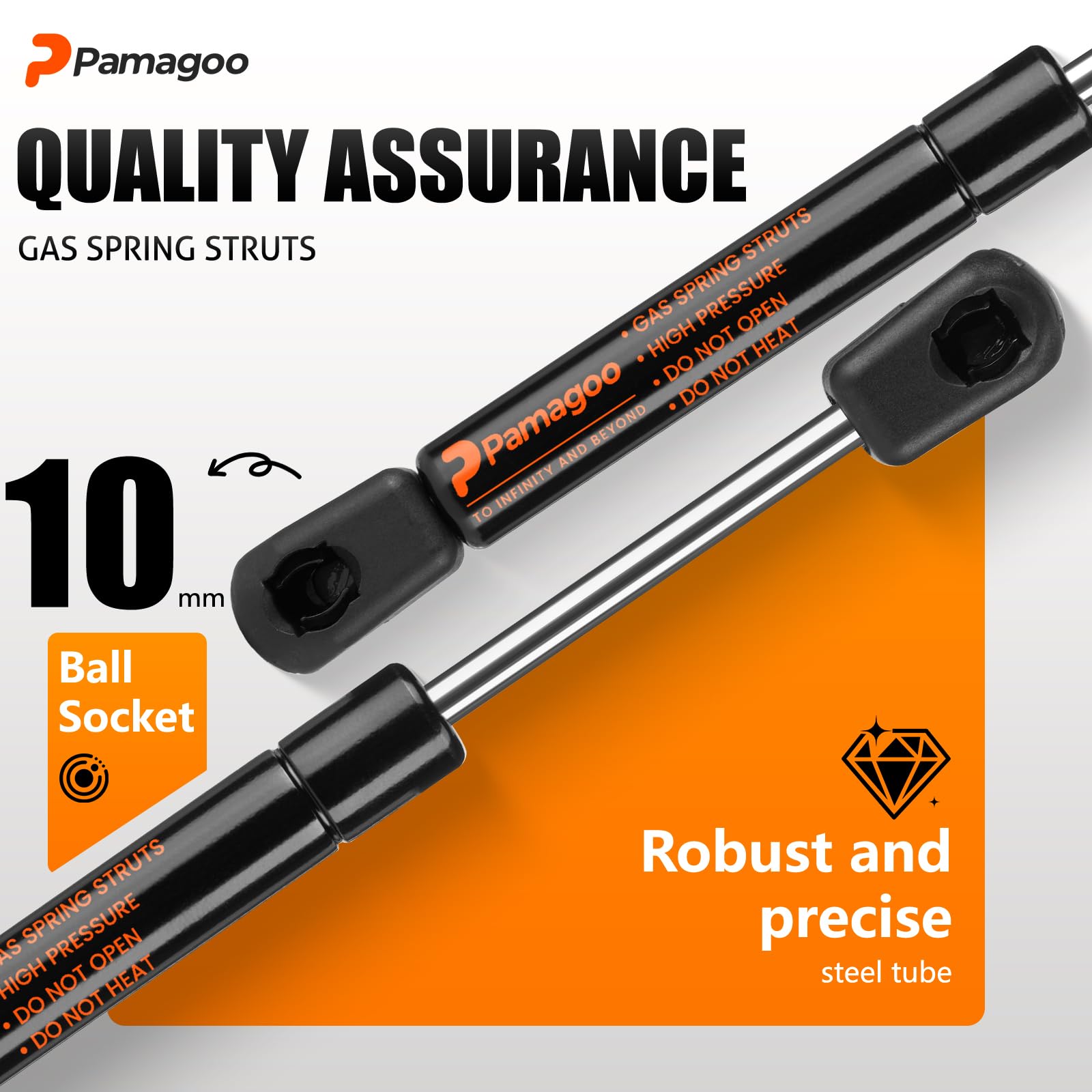 Snapklik.com : 7835PB 10 Inch 35 Lbs Gas Struts, 10" 156 N Gas Shocks ...