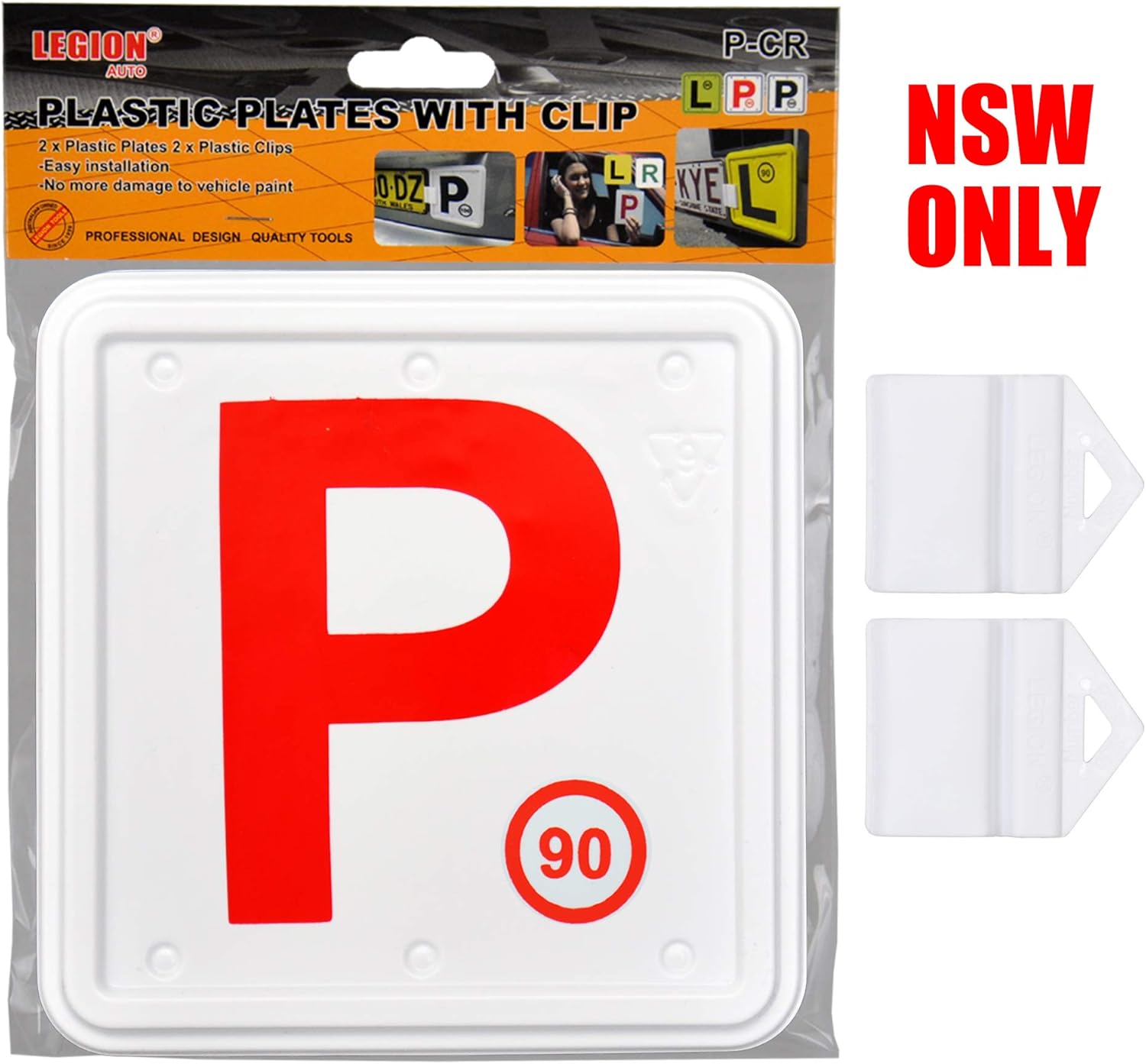 2pcs Red P Plate Plastic with Speed Limit Display for NSW Clip Holder ...