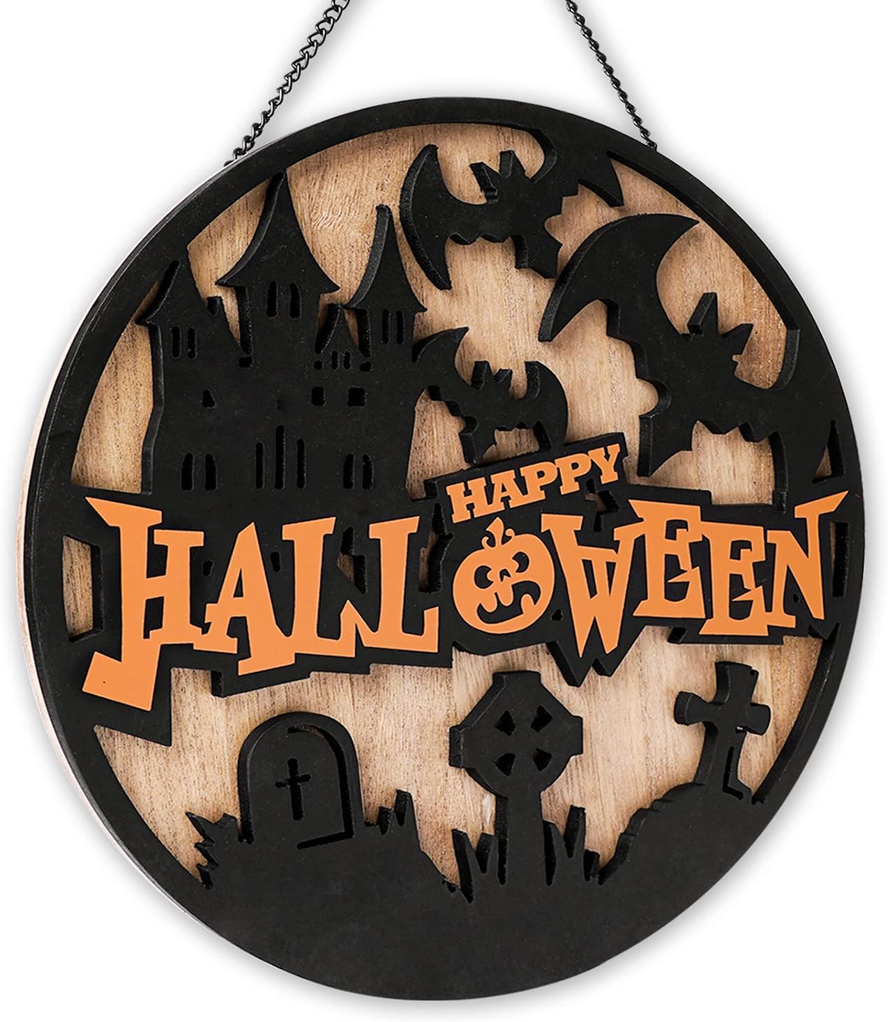 Amazon.com: NELONY Happy Halloween Wall Decorations Hanging Sign, 3D ...