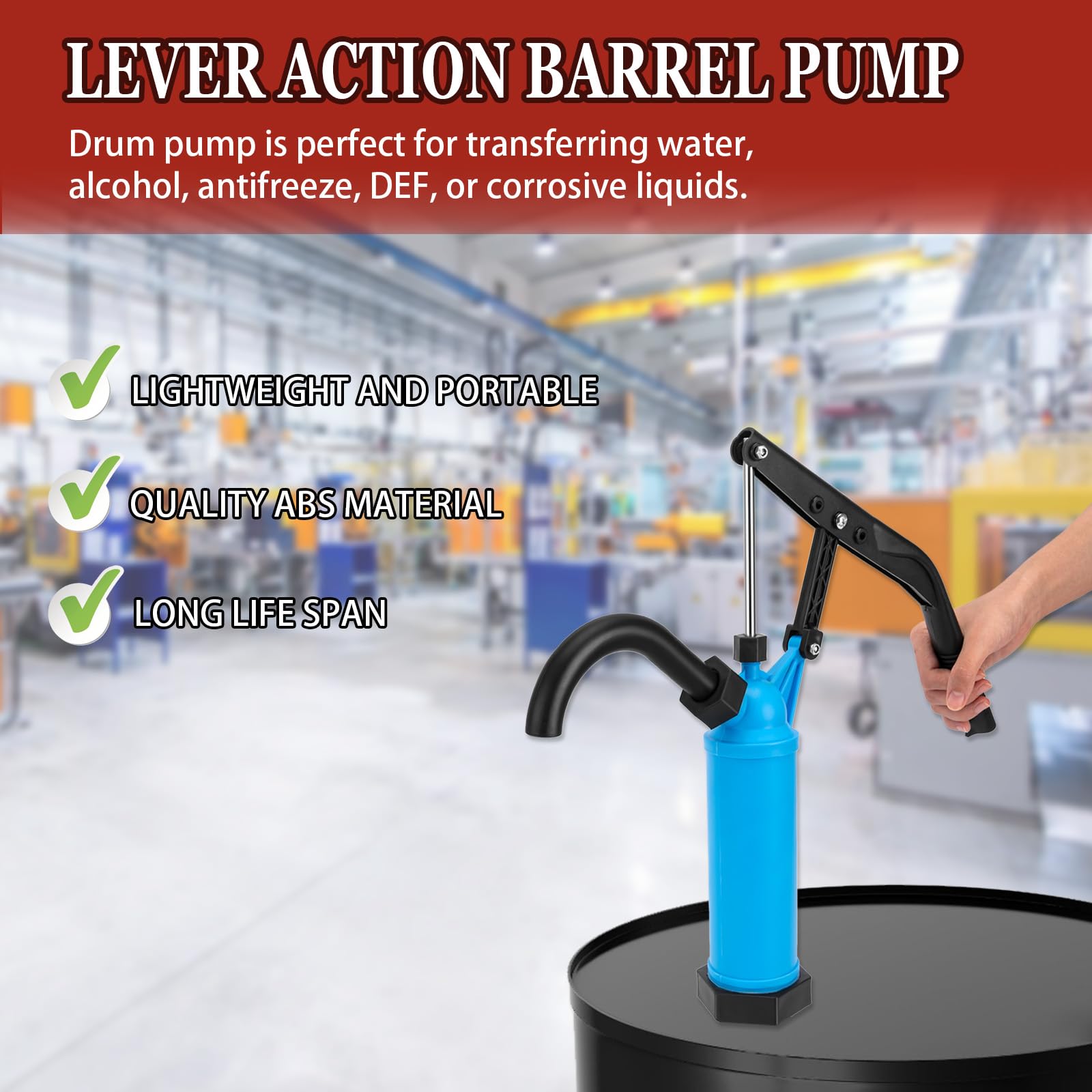 Snapklik.com : 55 Gallon Drum Pump, Lever Action Barrel Pump Fits 5-55 ...