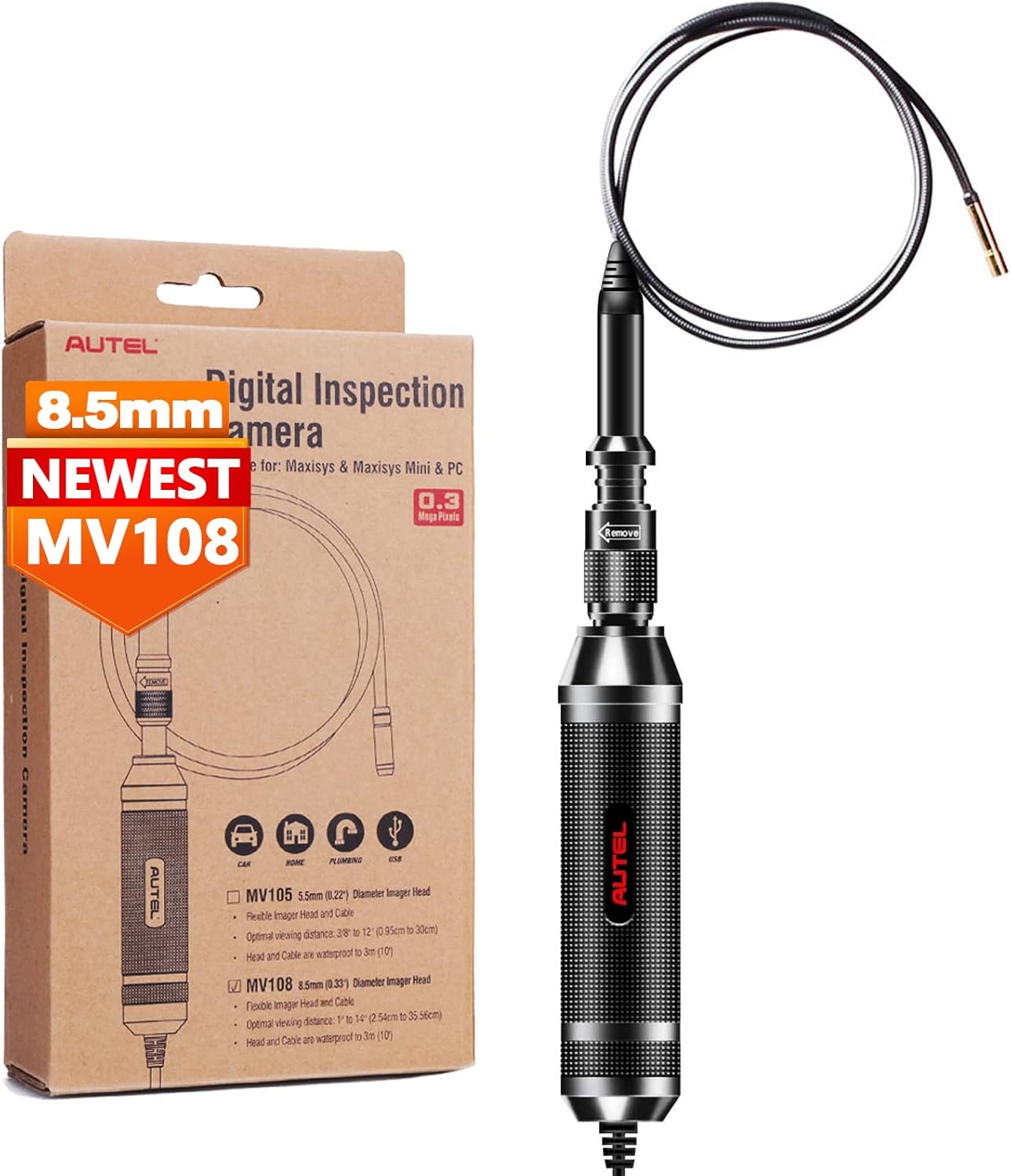 Autel MaxiVideo MV105 Digital Video Scope Inspection Camera, Lab Scopes ...