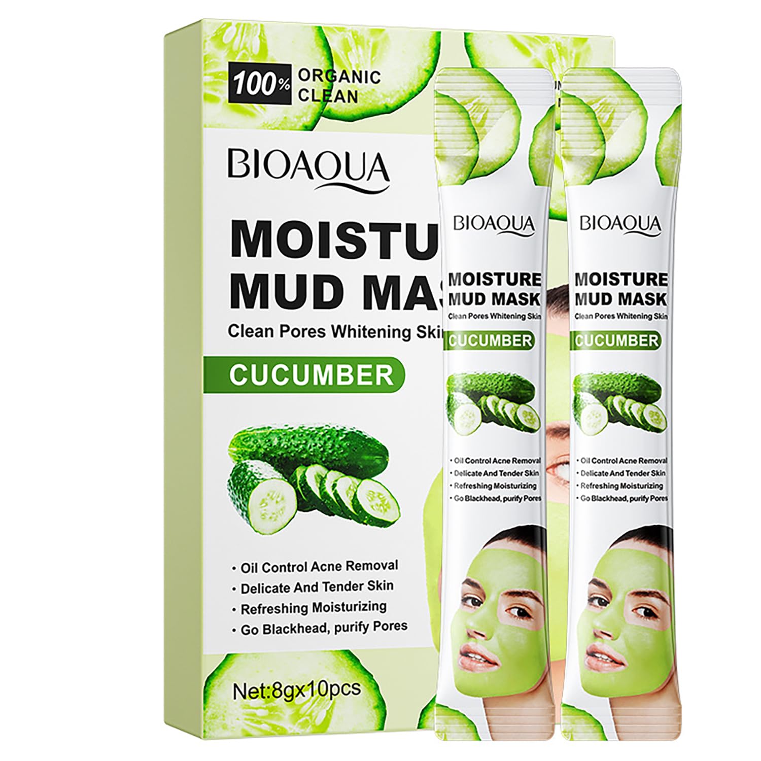 Amazon.com : BIOAQUA Cucumber Moisturizing Facial Mud Mask Clean Pores ...
