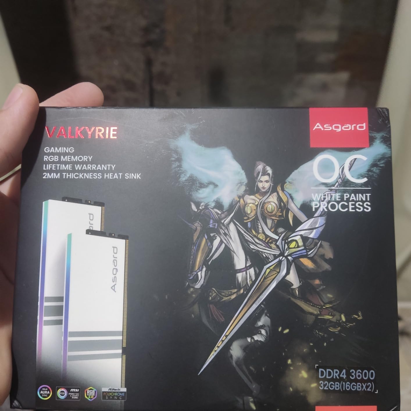 Kit Memória Ram 32GB (2x16GB) DDR4 ASGARD VALKYRIE V5 RGB PC Gamer Desktop 3200Mhz (16GBx2 ...