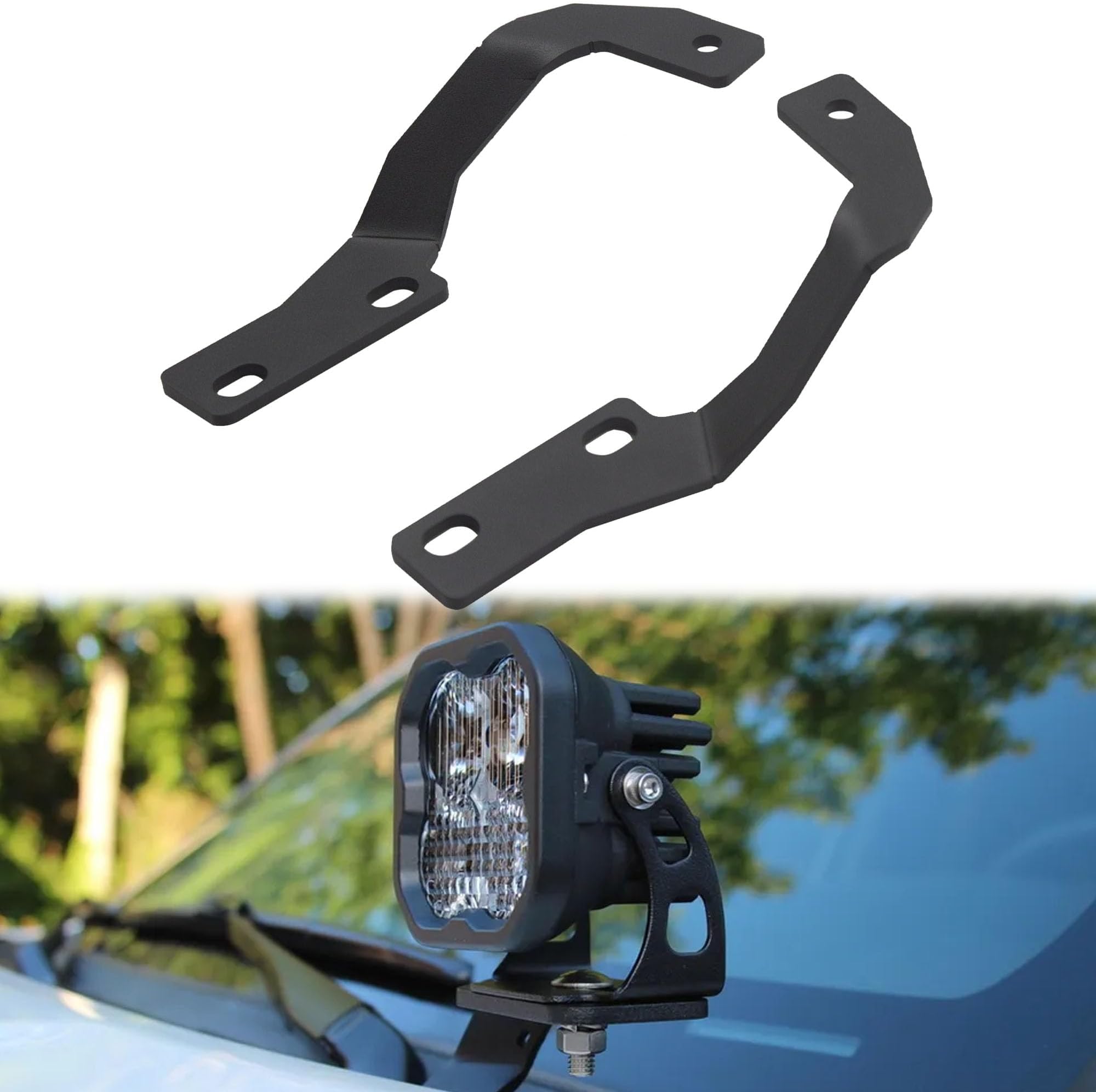 Amazon.com: WeiSen Upper Hood Hinge Ditch Light Mounting Brackets ...