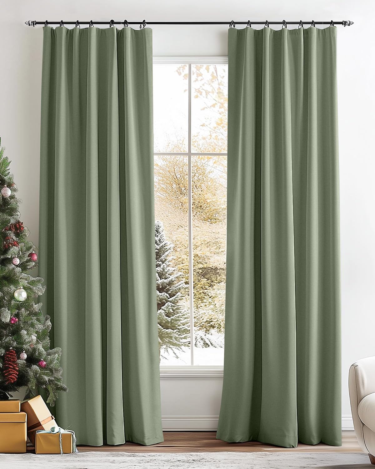 Amazon.com: jinchan Velvet Curtain for Living Room, Sage Thermal ...