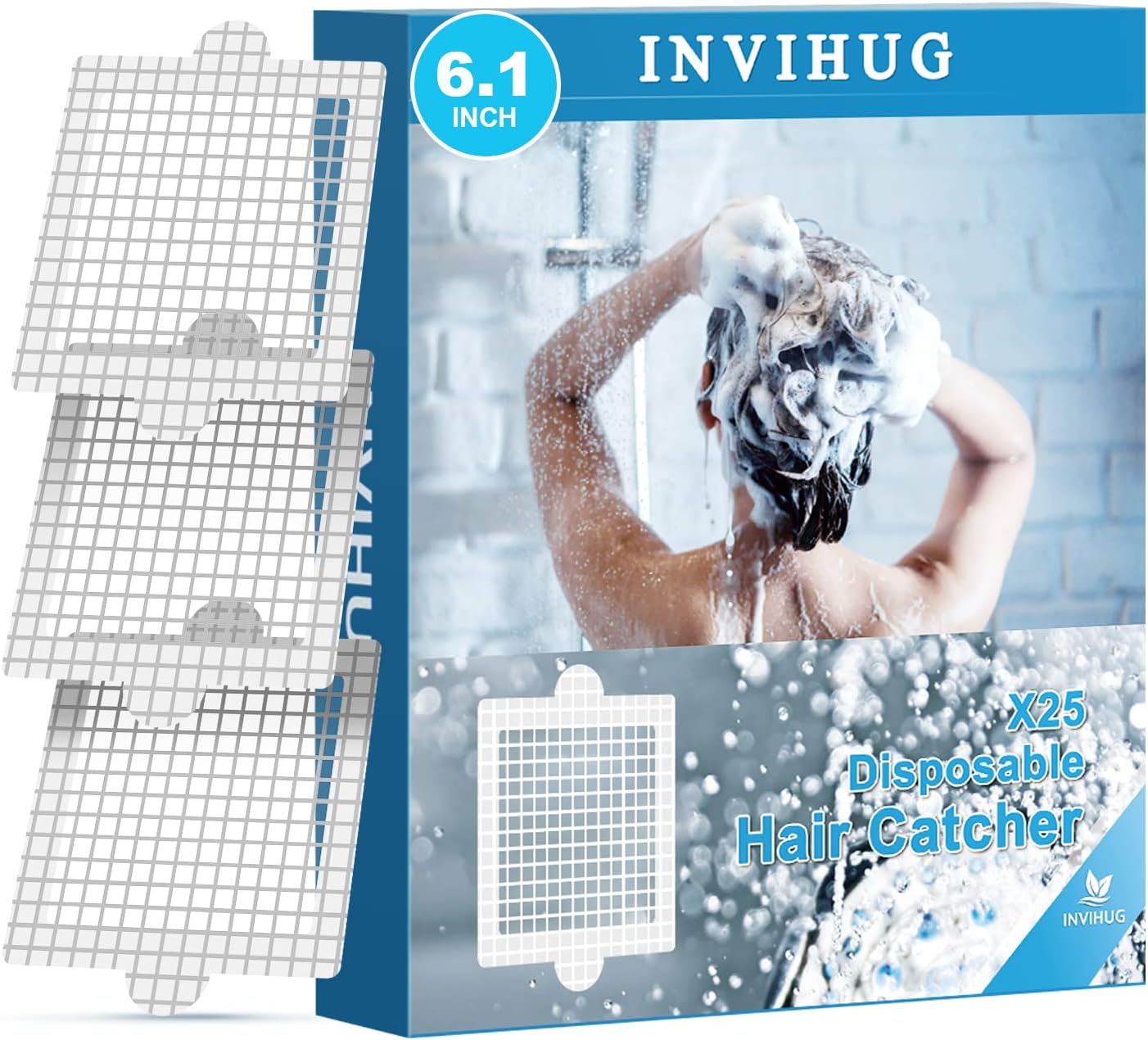 Disposable Shower Drain Hair Catcher Mesh Stickers, 25 Pcs, Hair ...