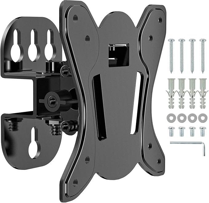 Amazon.com: Solid As Mountain Small Monitor TV Wall Mount, Swivel Tilt ...