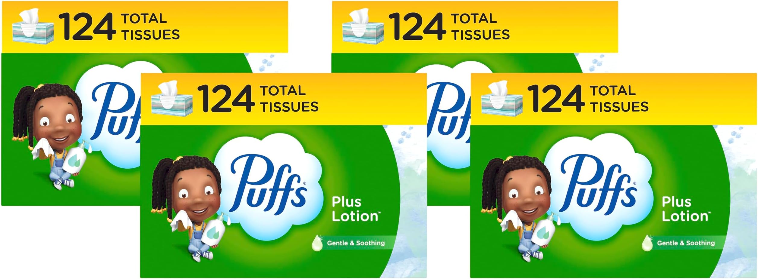Amazon.com: Puffs Plus Lotion Facial Tissue, 1 Family Box, 124 Tissues ...