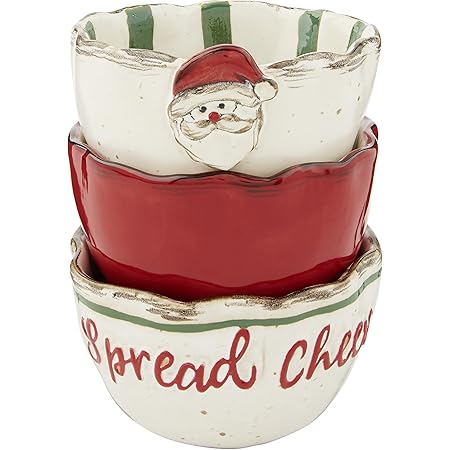 Amazon.com | Mud Pie, Santa, 2" x 3" dia Christmas Farmhouse Mini Dip ...