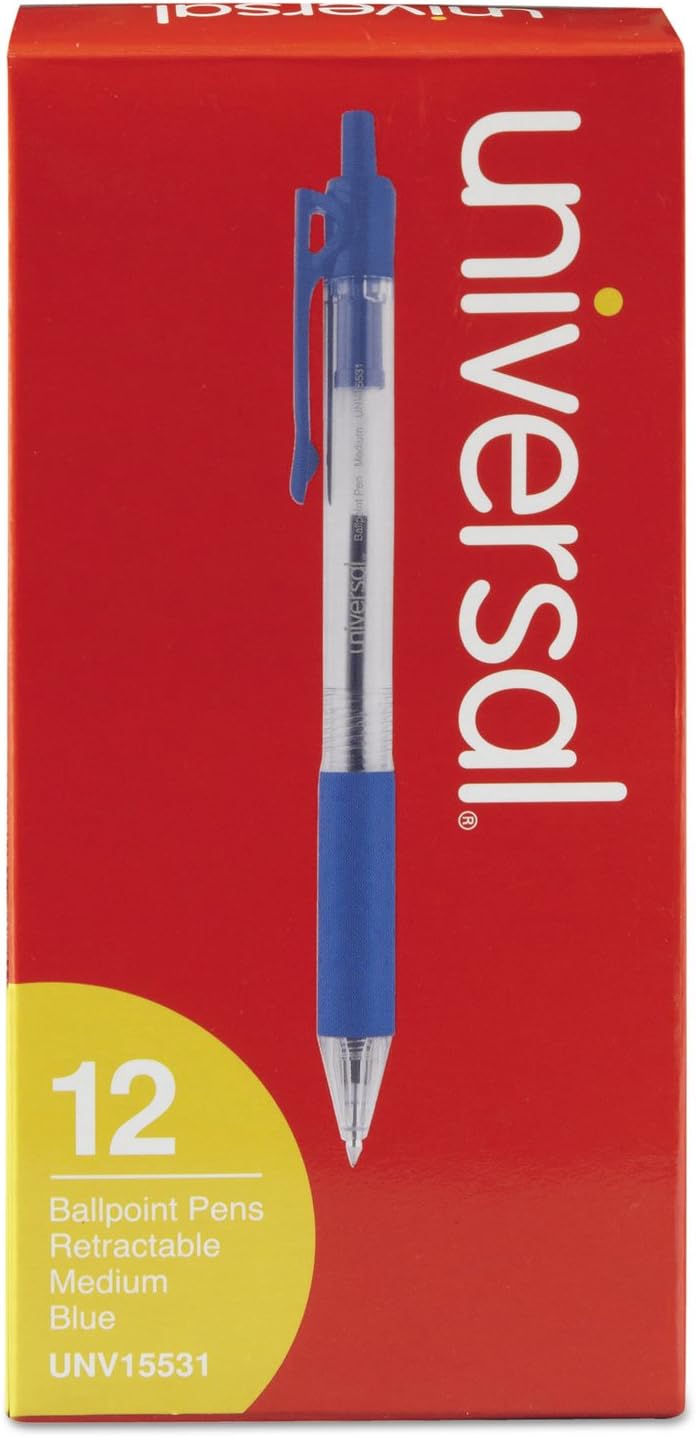 Amazon.com: Universal Comfort Grip Ballpoint Pen, Retractable, Medium 1 ...