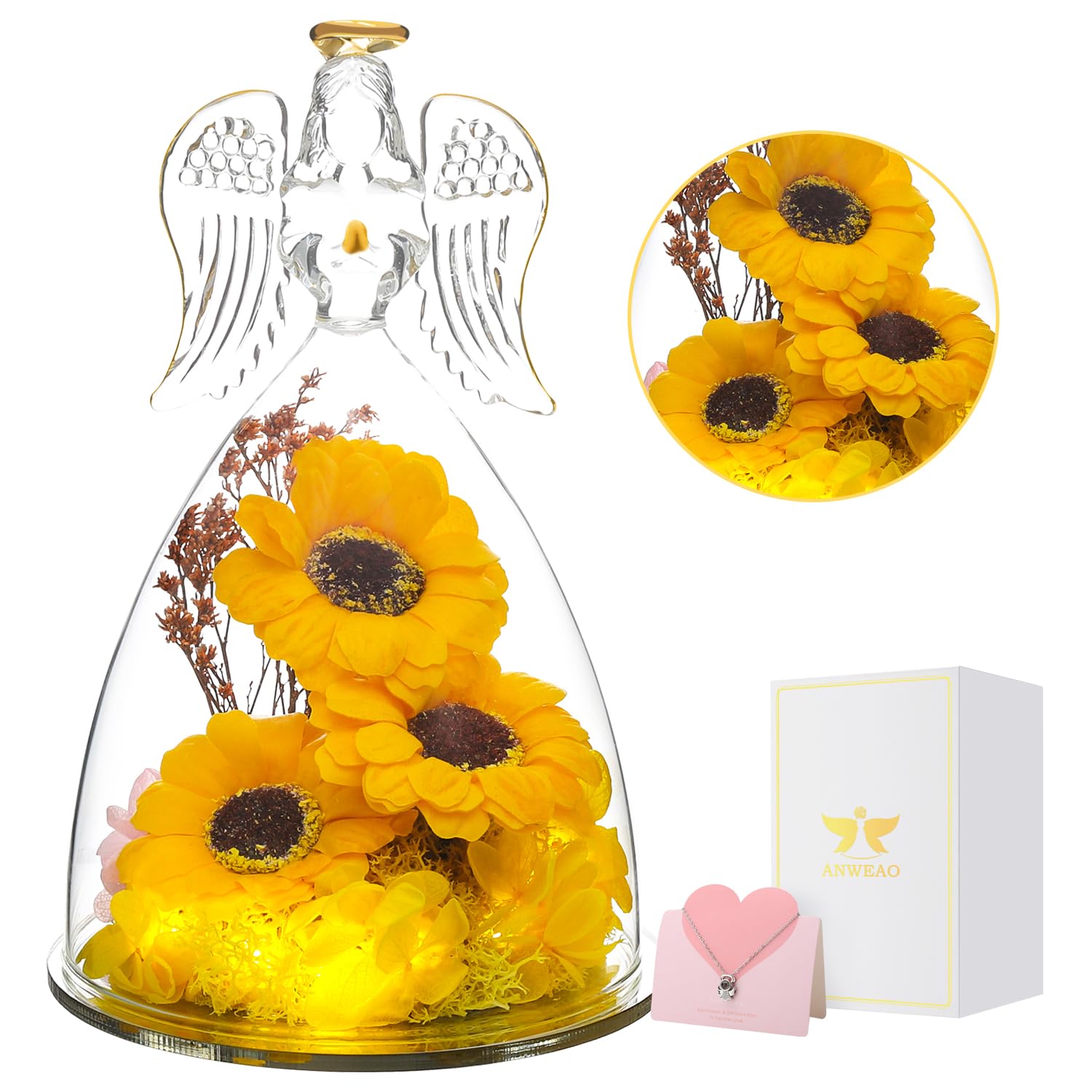 Amazon.com: ANWEAO Angel Sunflower Gifts,Christmas Blessing Gifts ...