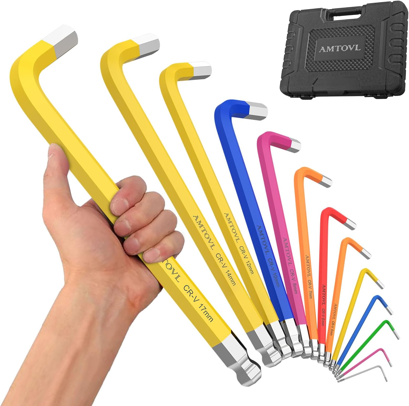 12pc JUMBO METRIC SAE Hex Keys Set Allen Wrenches MM Standard Large ...