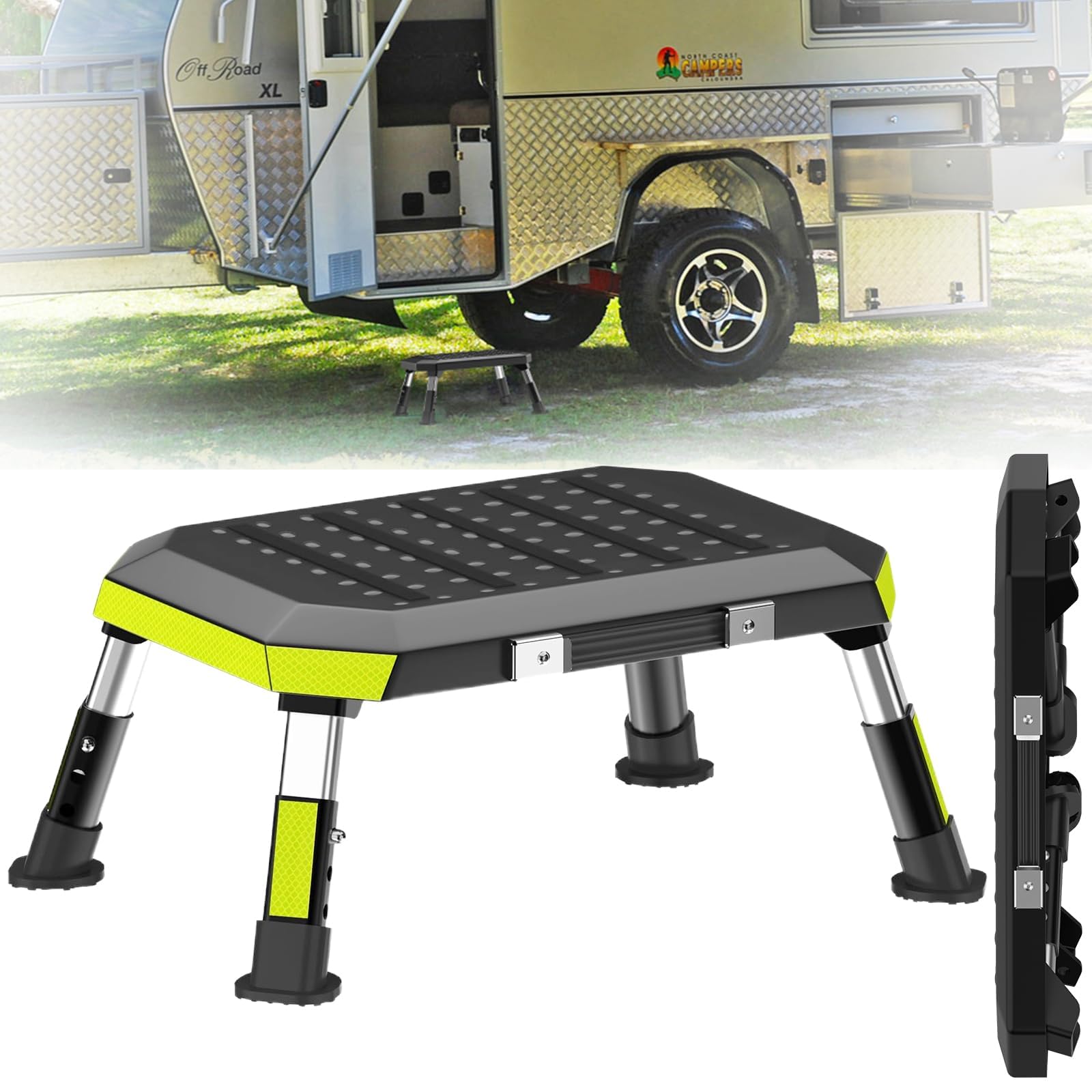 Amazon.com: AUH RV Steps，Adjustable Height Foldable Step Stool with Non ...