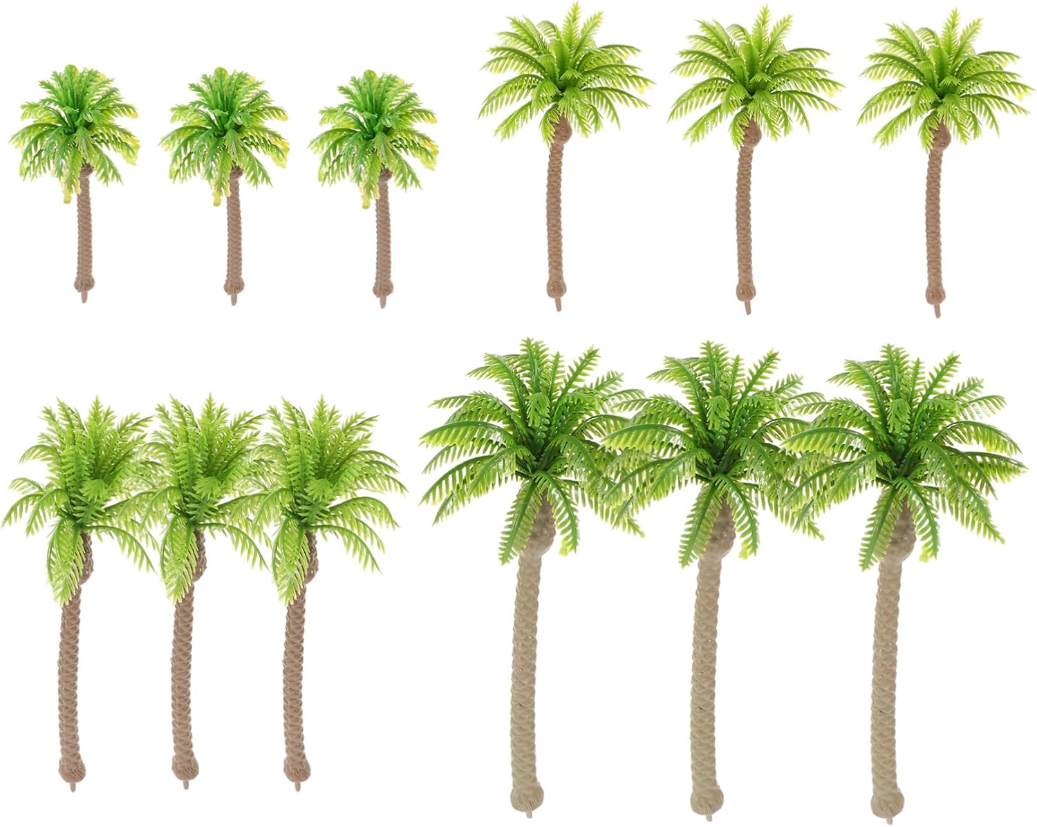 Amazon.com: CORHAD 12 Pieces Plastic Palm Tree Model Scenery Miniature ...